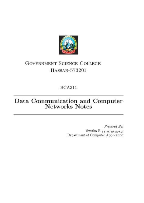 441172625 Data Communication Computer Networks Notes Bca Pdf