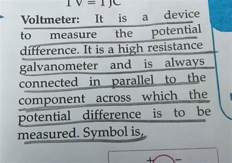 Voltmeter It Is A Device To Measure The Potential Difference It Is A Hi