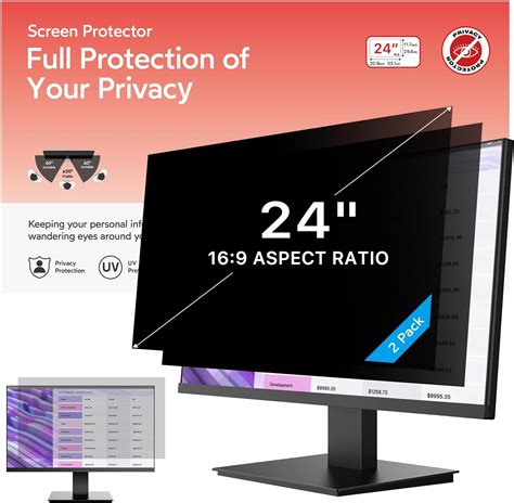 Mobdik 2 Pack Removable Computer Privacy Screen Filter 24