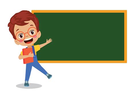 Cute Babe Pointing At The Classroom Board Vector Art At Vecteezy