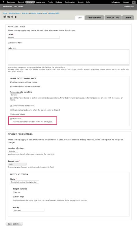Option To Allow Editing Multiple Entities Directly Ala Field