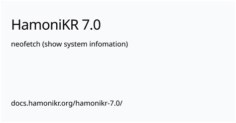 Neofetch Show System Infomation Hamonikr 70