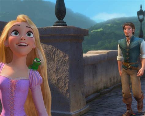 Rapunzel And Pascal Cartoon Characters Hd Wallpaper Download