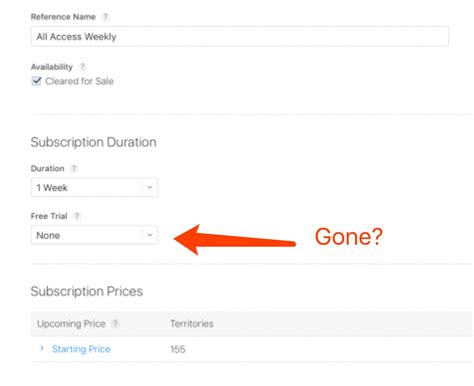 Ios ITunes Connect In App Purchase Free Trial Duration Gone Stack Overflow