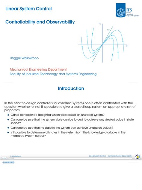 Spl 05 Controllability And Observability Pdf System Of Linear