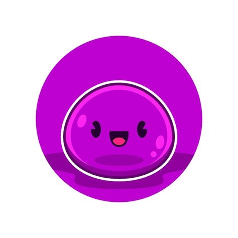 Cheerful Purple Blob With Cute Expression Jiffy Designs