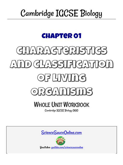 Cie Igcse Bio Chapter01 Pdf Organisms Cell Biology