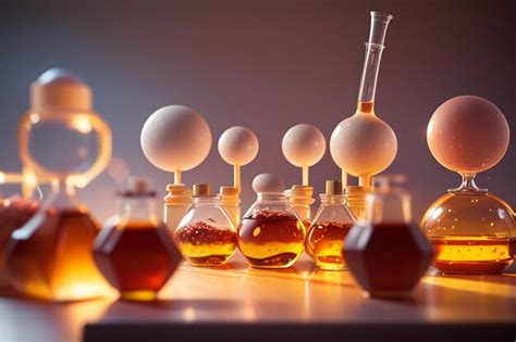 Premium Photo Flasks For Chemical Experiments Round Glass Bottles Laboratory Utensils