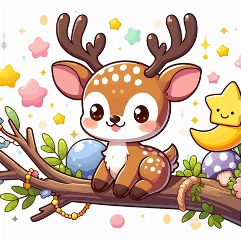 Иллюстрация мультфильма Милая антилопа вектор Премиум Ai сгенерированный вектор