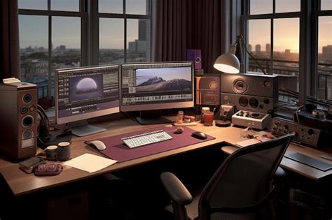 Software Developers Desk With Coding Books And Programming Tools