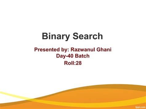 Binary Search Ppt