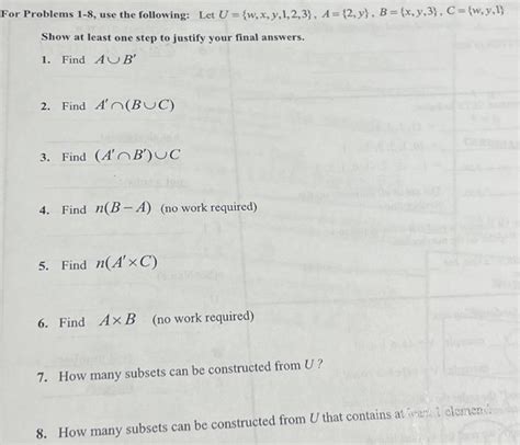 Solved Problems Use The Following Let Chegg Com