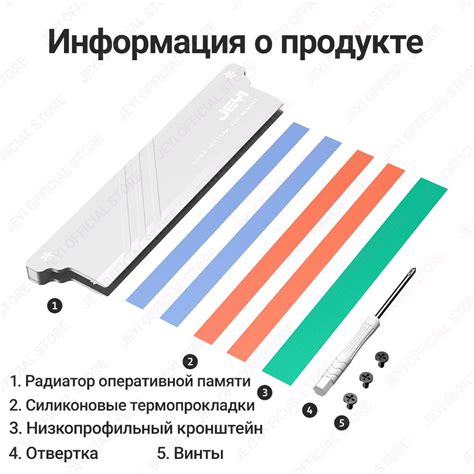 Радиатор оперативной памяти Jeyi с термопрокладками охладитель для настольной памяти Ddr