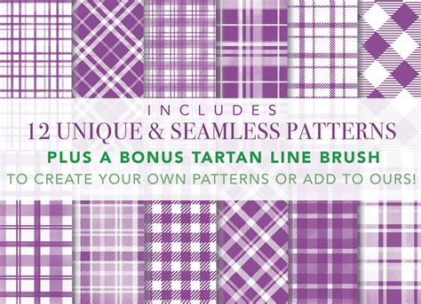 Procreate Seamless Pattern Brushes Tartan Set One Etsy