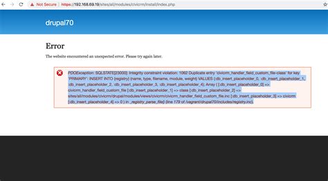 Drupal Getting This Error Pdoexception Sqlstate 23000 Civicrm
