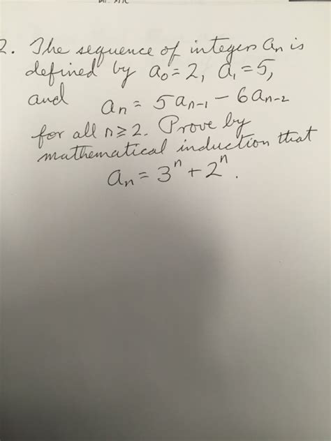 Solved The Sequence Of Integers An Is Defined By A0 2