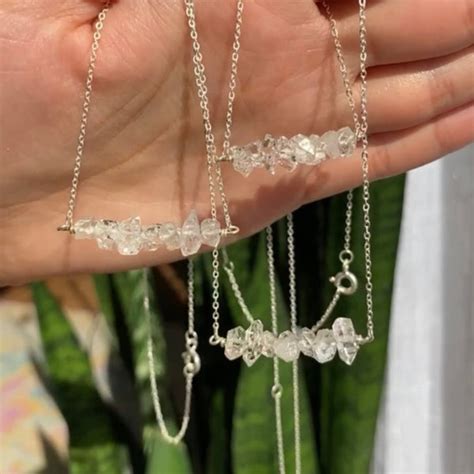 Herkimer Diamond Bar Necklace Rocks With Sass