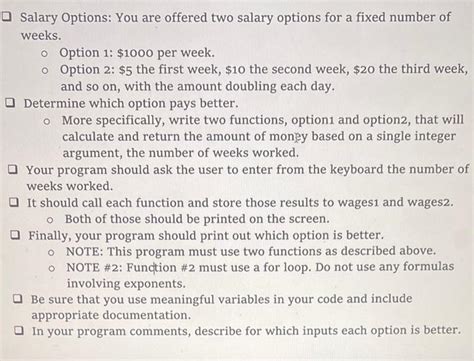 Solved Salary Options You Are Offered Two Salary Options