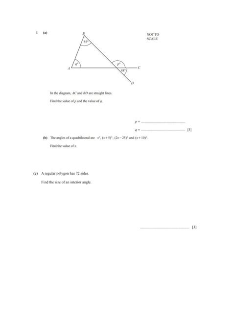 Angles Igcse Mathematics Exam Type Questions Pdf