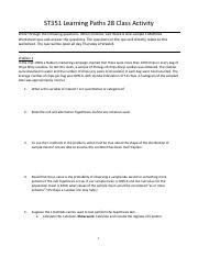 Week One Sample T Methods Worksheet Pdf ST Learning Paths Class Activity Work