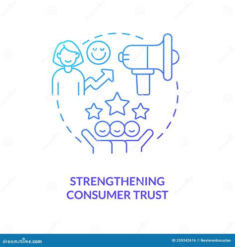 Strengthening Consumer Trust Concept Blue Gradient Icon Stock Vector Illustration Of Emotion