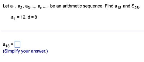 Solved Let A1a2a3an Be An Arithmetic Sequence Find