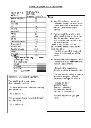 Population Density Teaching Resources Population Density Teaching Resources