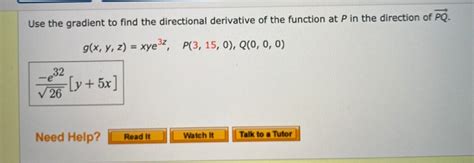 solved find the gradient of the function at the given point