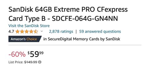 Deal Of The Day SanDisk GB Extreme PRO CFexpress Type B Memory Card Now Only Nikon Rumors