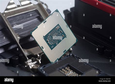 Intel LGA Cpu Socket On Motherboard Computer PC With Cpu Processor Close Up Stock Photo Alamy