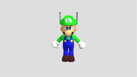 Luigi Mario 64 Model Rigged By Spikey Vi Dfa56at Download Free 3d