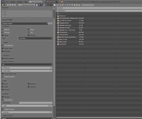 Json Three Js Jsonloader Import Of Blender Object And Materials