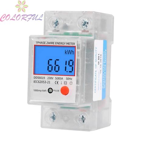 COLORFULDigital LCD AC Energy Meter Meter Calibrated Meter Power DIN Rail Brand New Shopee