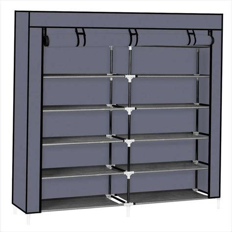 Highh Quality 6 Tier Double Row Shoe Rack Portable Storage Cabinet Organizer Gray Walmart Com