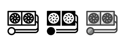 Multipurpose Liquid Cpu Cooler Vector Icon In Outline Glyph Filled Outline Style 41285077