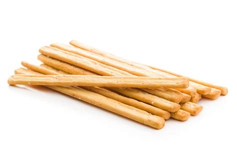 Palitos De Pan Grissini Italianos Sabroso Snack Grissini Aislado Sobre