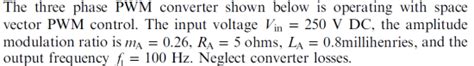 Solved The Three Phase PWM Converter Shown Below Is Chegg Com