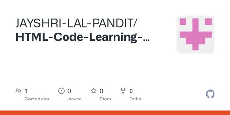 Github Jayshri Lal Pandithtml Code Learning Journey
