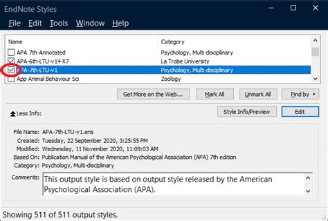 Styles EndNote For Windows Expert Help Guides At La Trobe University