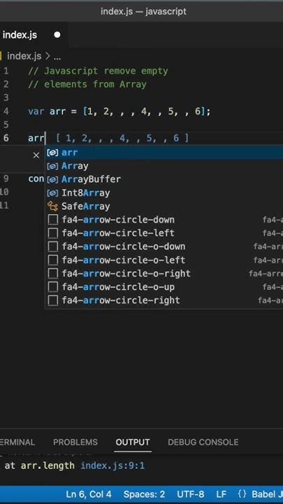 Javascript Remove Empty Elements From An Array Shorts Webdev Js Youtube