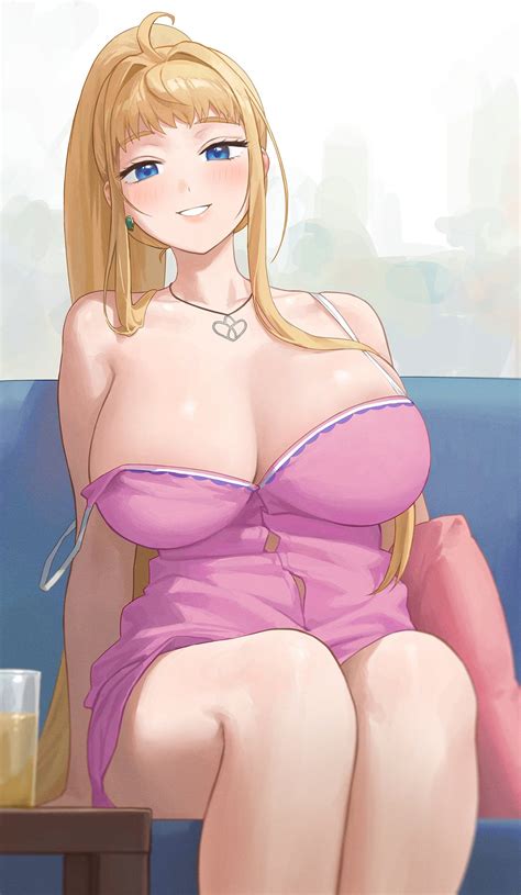 Rule 34 1girls Bare Shoulders Blonde Hair Blue Eyes Breasts Cleavage Dosanko Gal Wa Namara