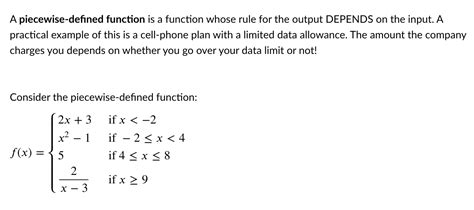 Solved A Piecewise Defined Function Is A Function Whose Rule