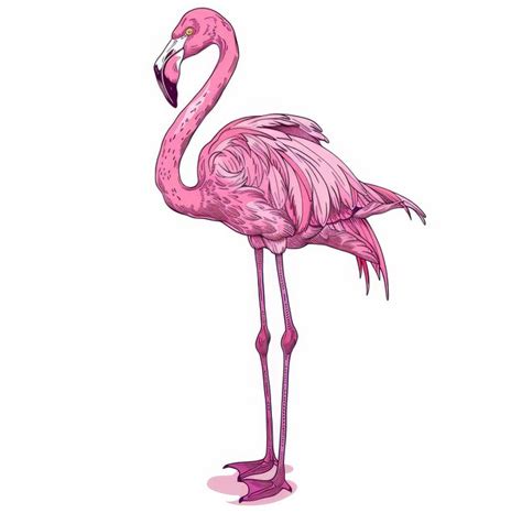 A Drawing Of A Pink Flamingo With A Pink Flamingo On It Premium Ai