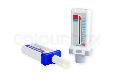 Peak Flow Meter Isolated On White Stock Image Colourbox
