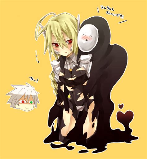 Ragna The Bloodedge Lambda 11 And Arakune Blazblue Drawn By Yuya