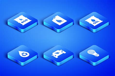 세계 지구본 바이오 연료 배럴 에코 자동차 드라이브 리프 재활용 깨끗한 아쿠아 캐니스터 및 오일 아이콘으로 전구를 설정합니다 벡터 0명에 대한 스톡 벡터 아트 및 기타