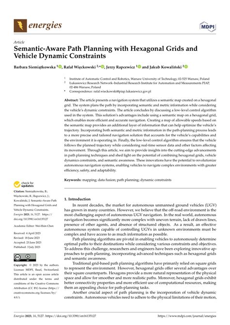 pdf semantic aware path planning with hexagonal grids and vehicle