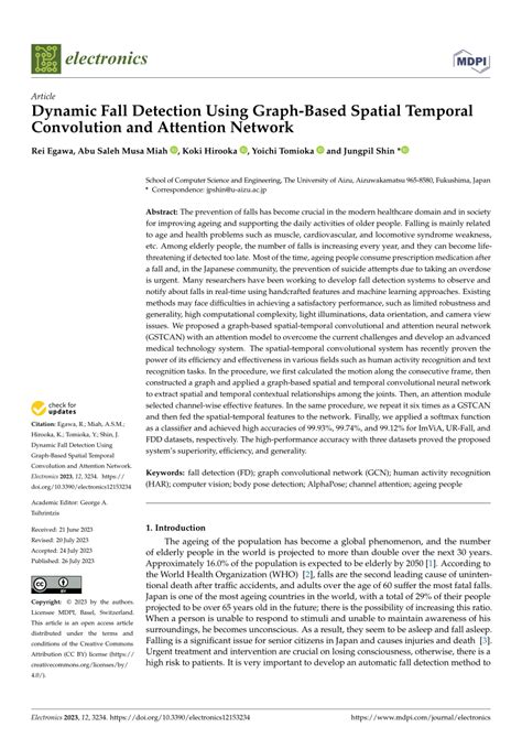 Pdf Dynamic Fall Detection Using Graph Based Spatial Temporal