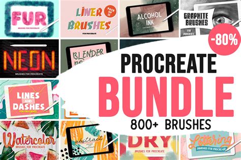 800 BRUSH BUNDLE FOR PROCREATE Procreate Brushes