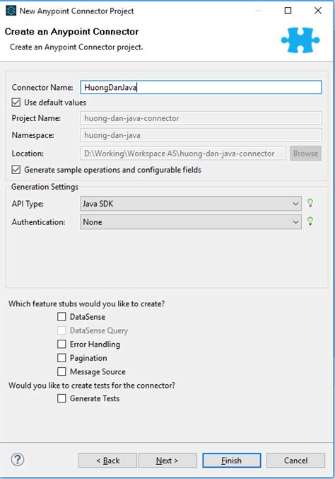 Create New Anypoint Connector Project Using Anypoint Studio Huong Dan Java